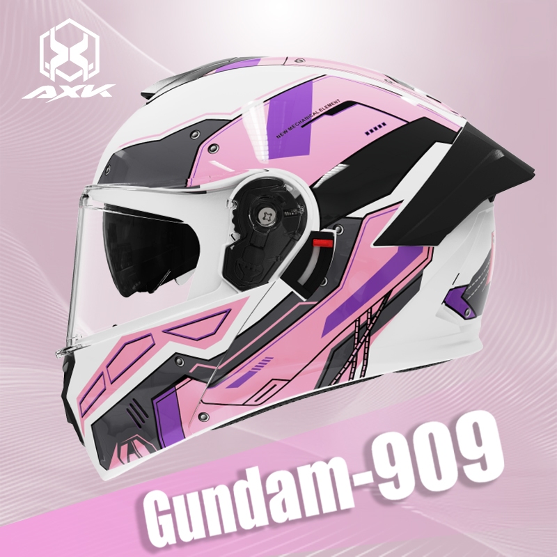AXK 909 Gundam dual lens motorcycle helmet unisex full face helmet with ...