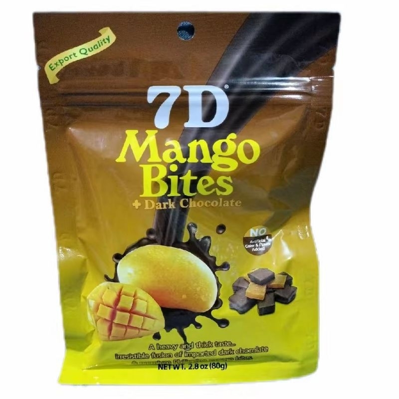7D MANGO BITES WITH DARK CHOCOLATE 80g | Shopee Philippines