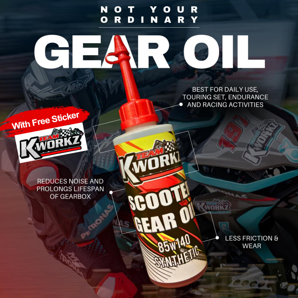 Kworkz Gear Oil 85W-140 Fully Synthetic API GL-5 With Free Team K-Workz ...