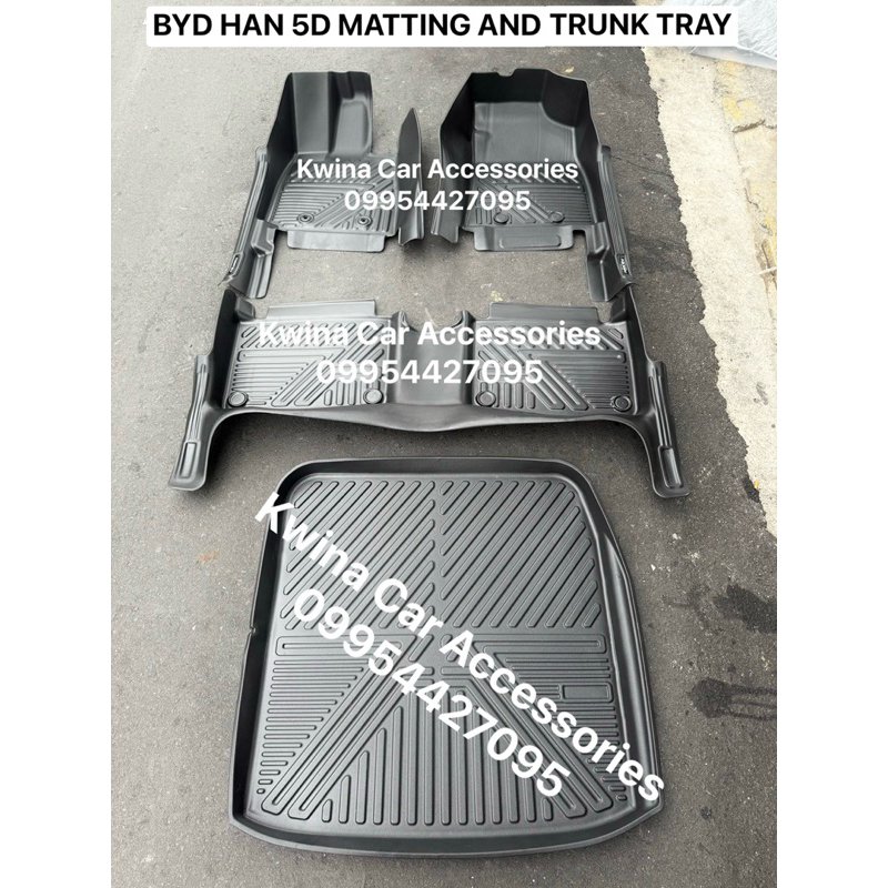 BYD HAN 5D FULLY EXTENDED DEEP DISH MATTING AND BYD HAN TRUNK TRAY ...