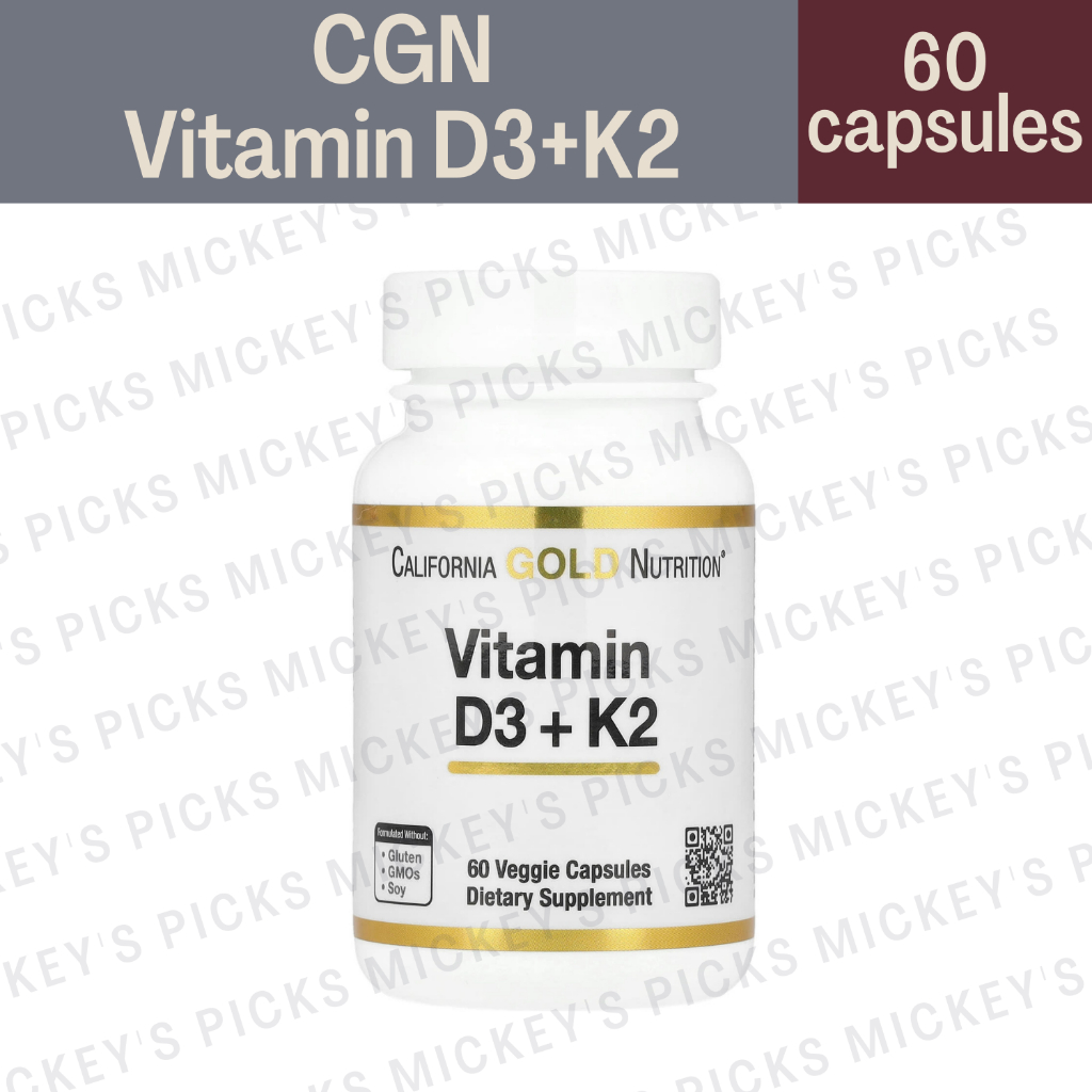 Vitamin D3 + K2, 60 Capsules, California Gold Nutrition | Shopee ...