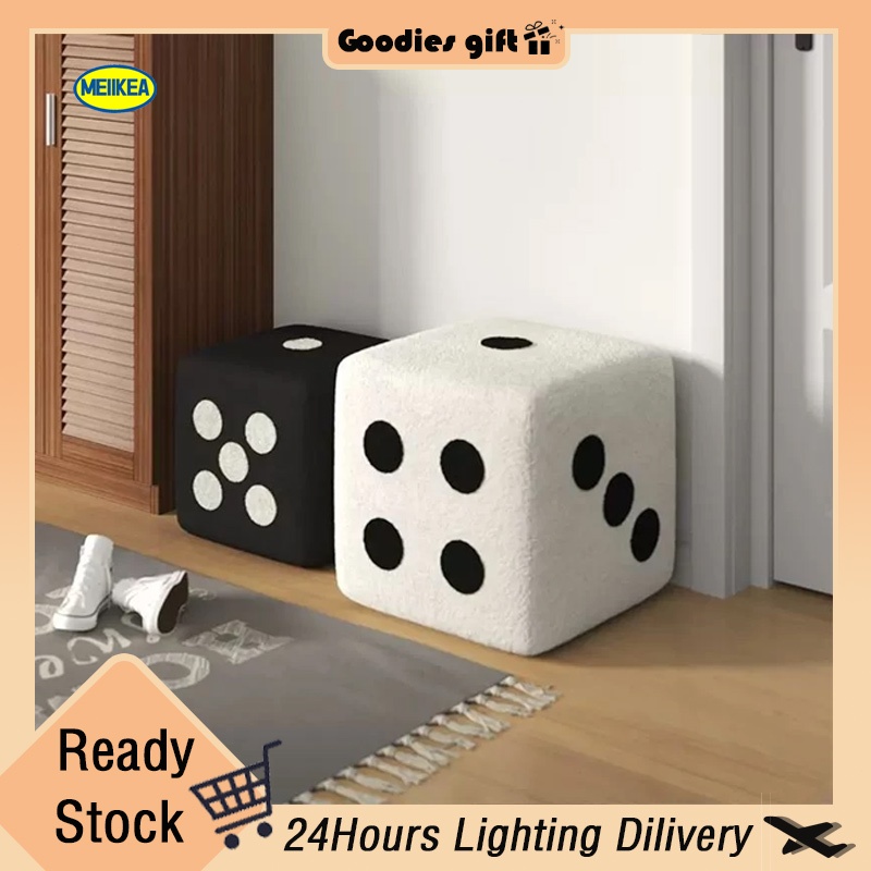 Creative Dice Stool Wool Dice Low Stool Home Door Shoe Living Room Sofa ...