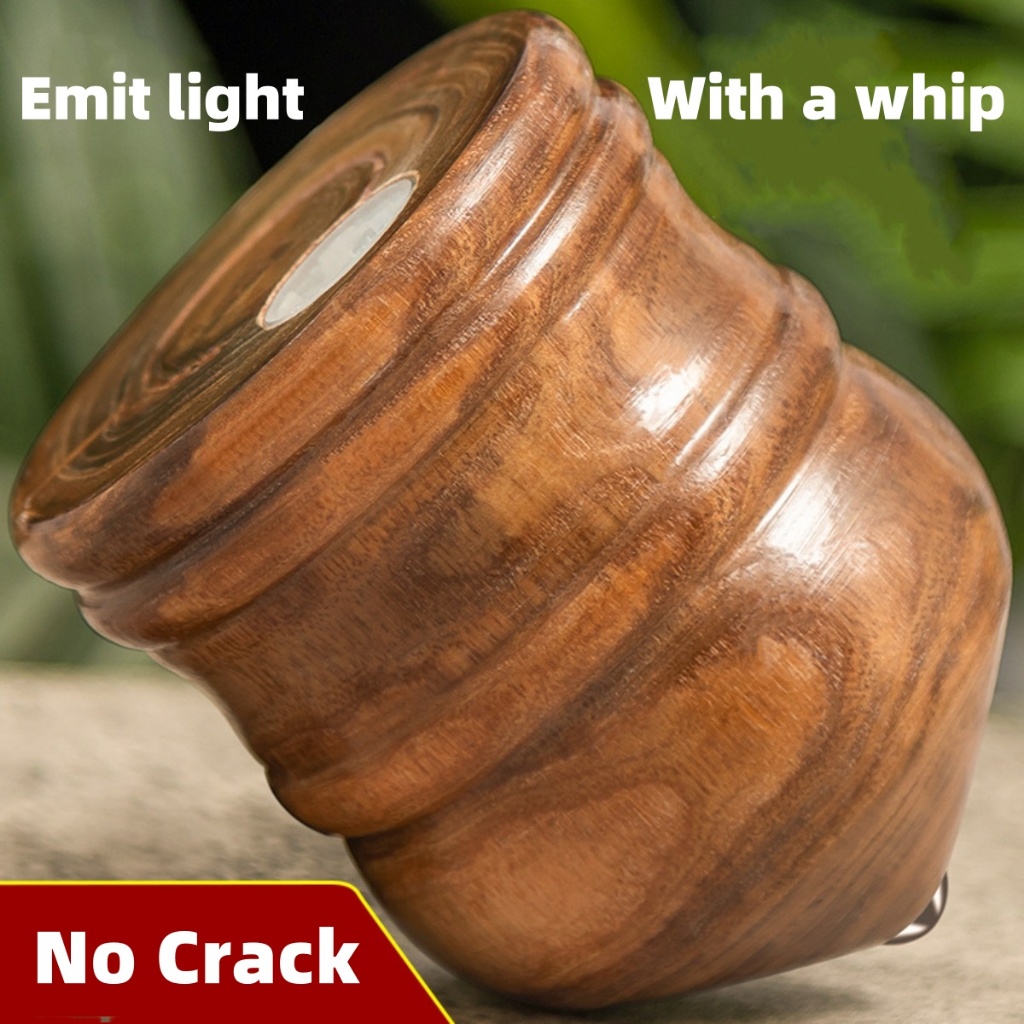 Gyro With Whip Rod Whip Rope Wooden Gyroscope Wood Ice Ga Kids Boys ...