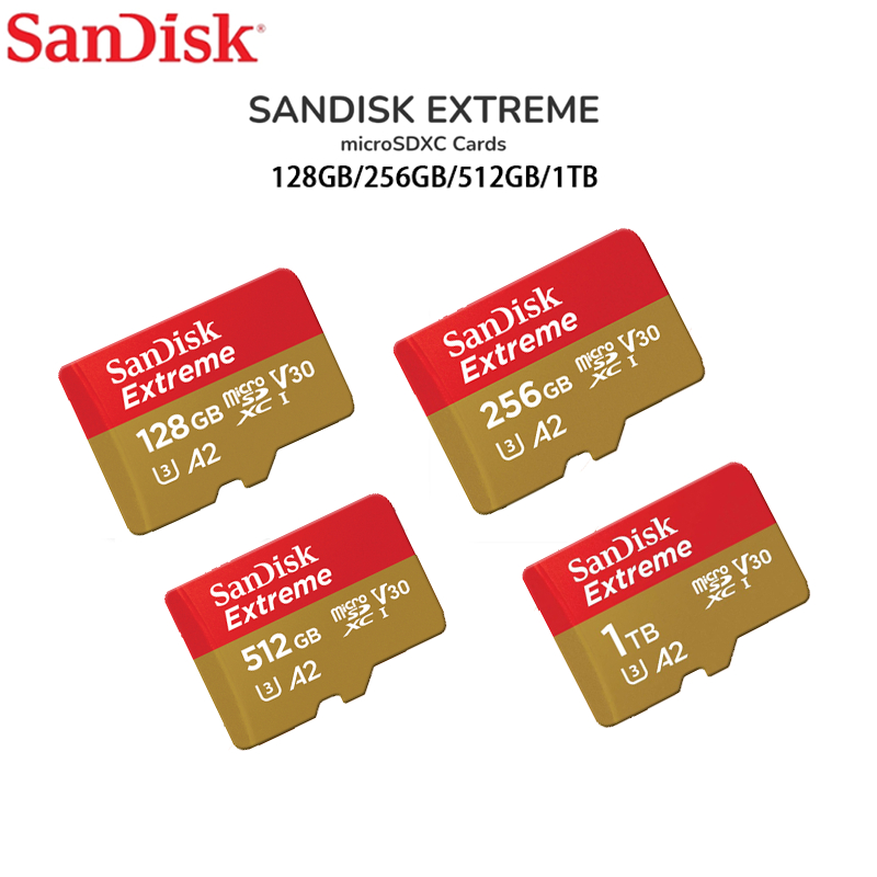 SanDisk Extreme 128GB 256GB 512GB 1TB A2 Series micro SD With Adapter ...
