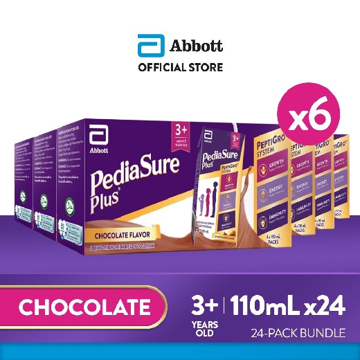 Pediasure Plus 3+ Choco 110ml x24 for Kids Above 3 Years Old Ready to ...