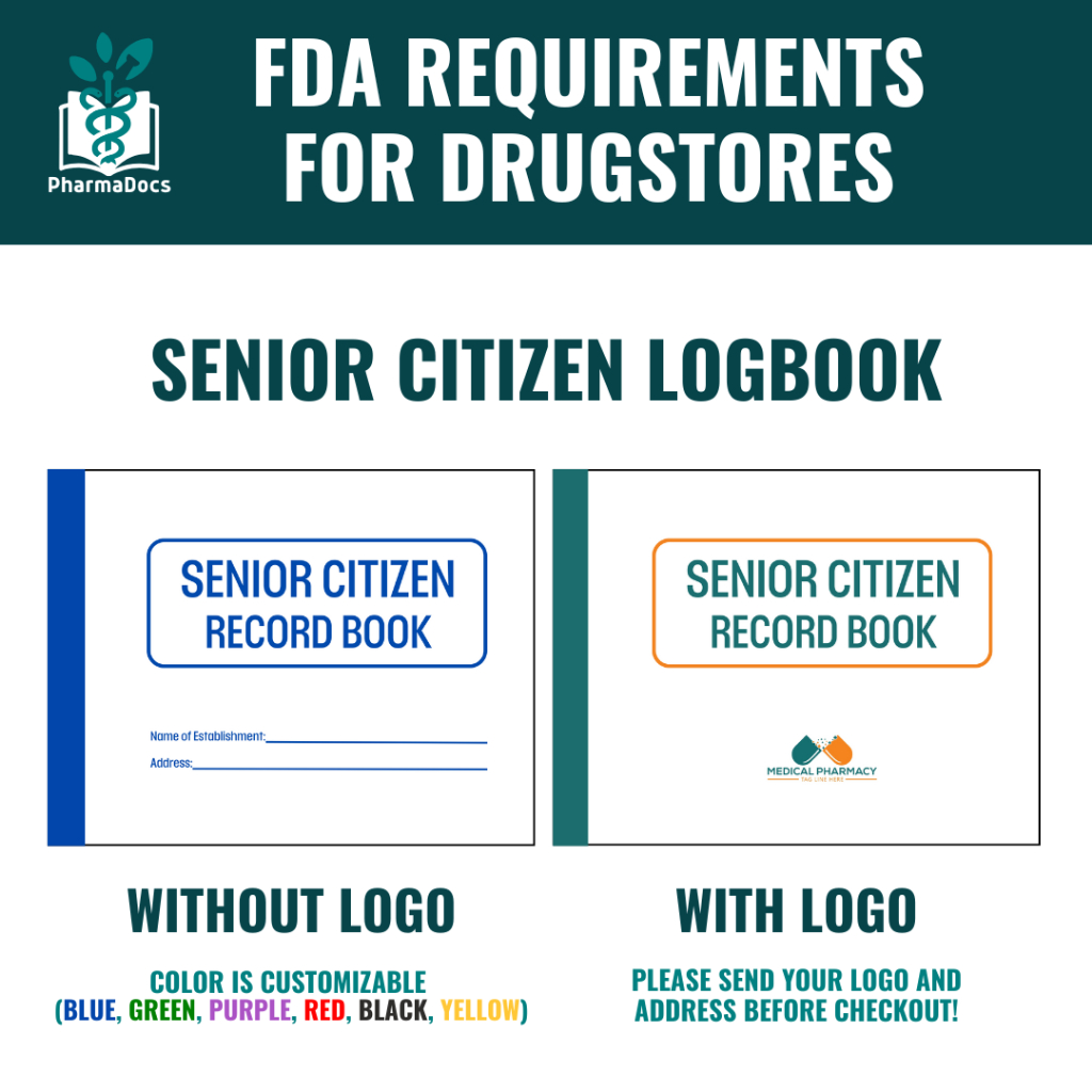 NEW FORMAT Senior Citizen Record Book for Drugstores (FDA Requirement ...