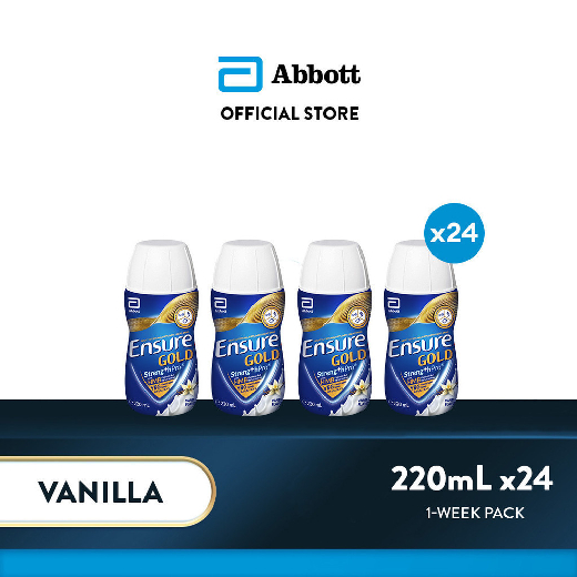 Ensure Gold RPB with Streng+h Pro Vanilla Liquid Drink 220ml For Adult Nutrition Bundle of 24 ...
