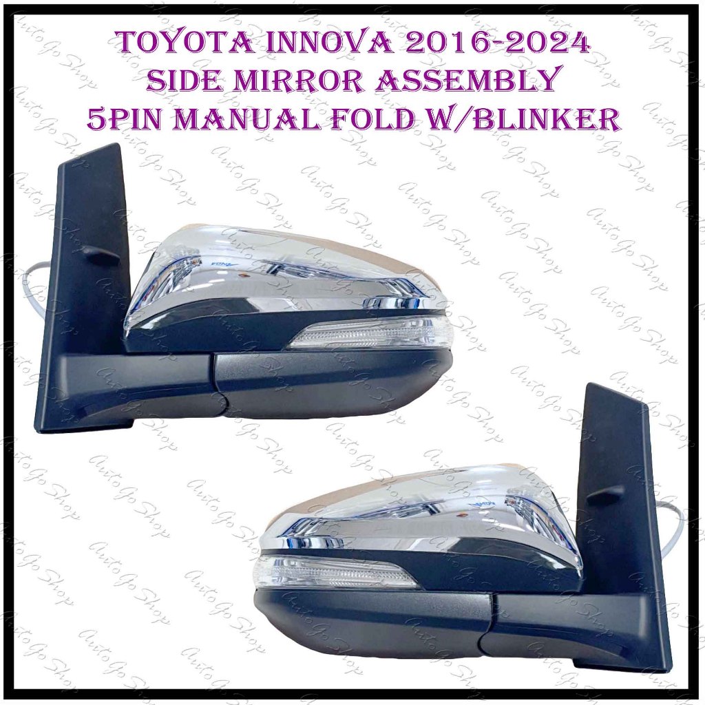 Toyota Innova 2016-2024 Side Mirror Assembly Manual Fold with Blinker ...