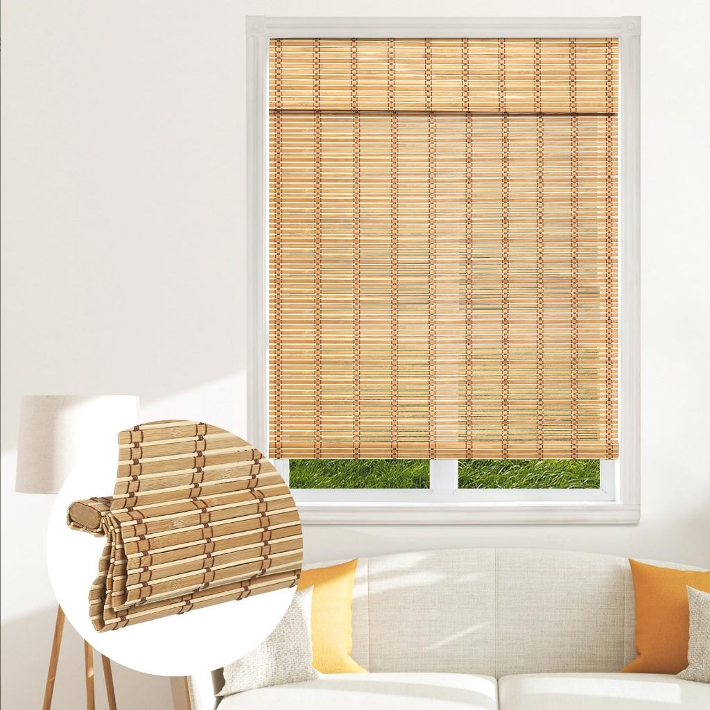 Native Bamboo Blinds, Roller Bamboo Blinds Living Room Light Filtering ...
