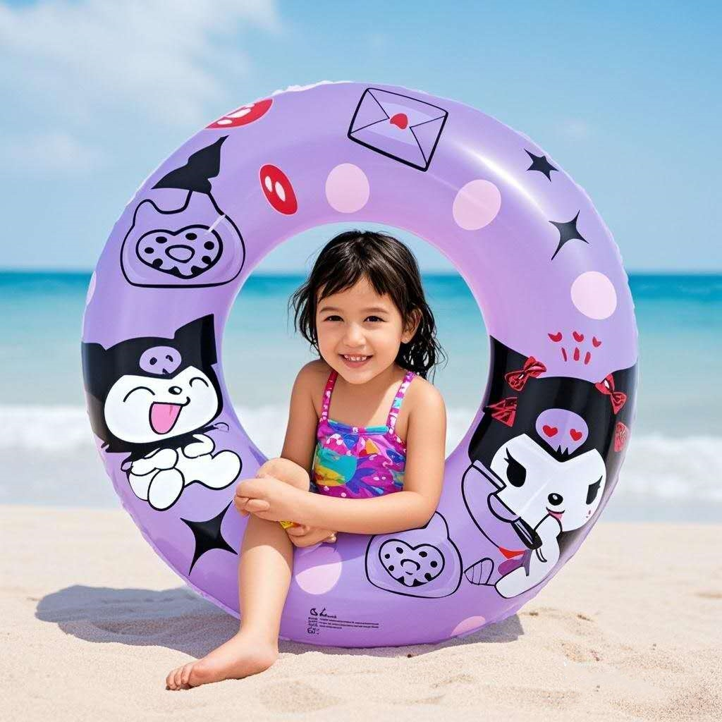Kuromi cartoon inflatable swimming ring lifebuoy armpit swimming ring ...