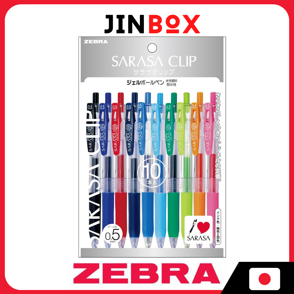 ZEBRA Gel Ballpoint Pen Sarasa Clip 0.5 10 Colors P-JJ15-10C | Shopee ...
