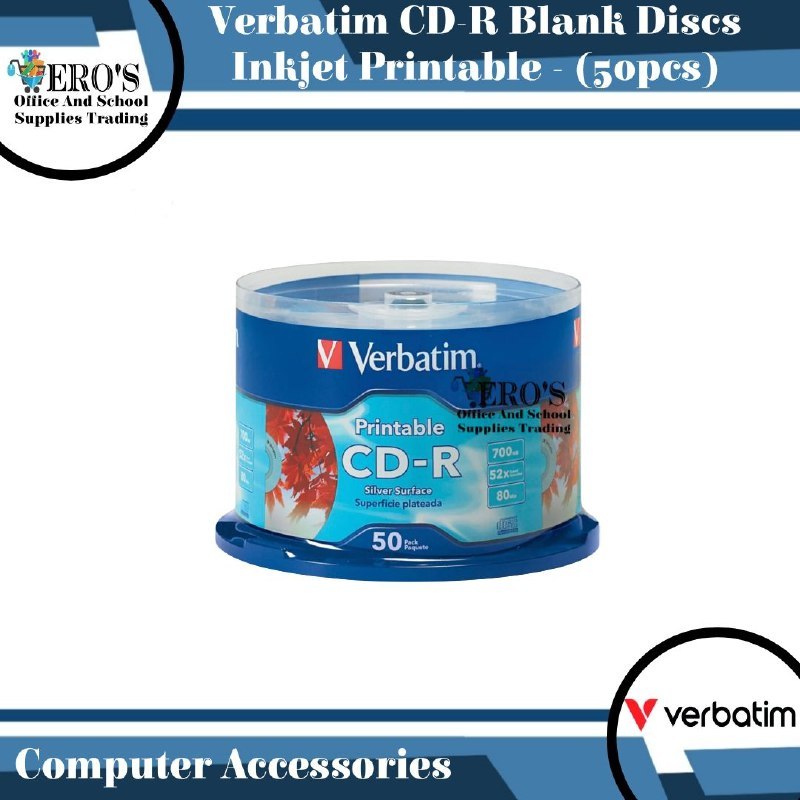 Verbatim CD-R Printable Discs (50 pcs/spindle) | Shopee Philippines