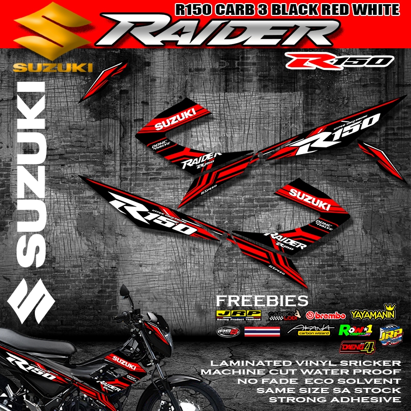Suzuki Raider 150 Carb Decals Sticker With Freebies | Shopee Philippines