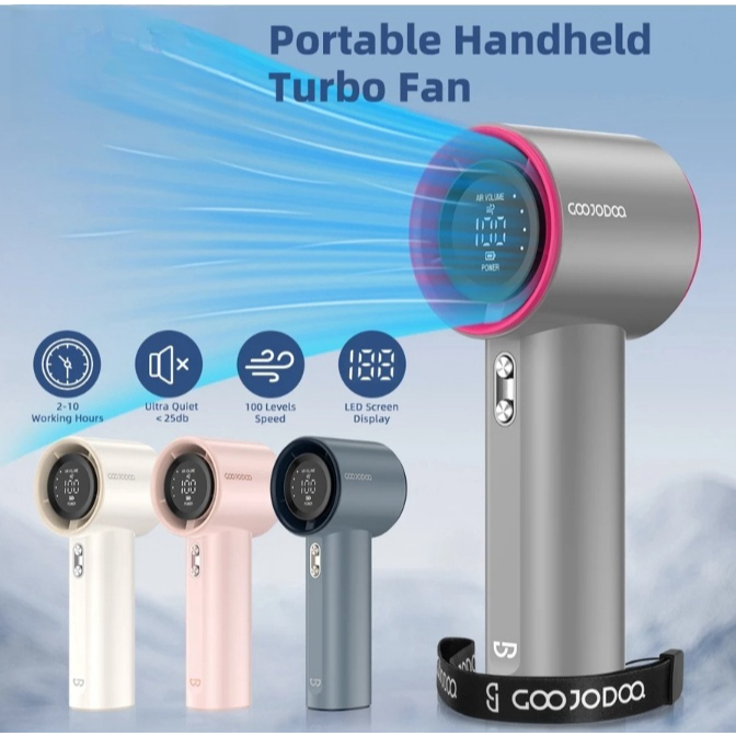 Fan 4000 mAh Turbo Mini Fan Rechargeable Handheld Portable Strong Wind ...