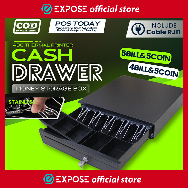 POS electronic cash drawer box storage 4 grid 3 stall cash register ...