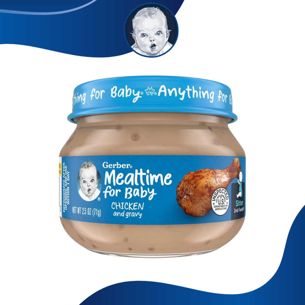 Gerber, Mealtime for Baby, 2nd Foods, Chicken & Gravy, 2.5 oz (71 g ...