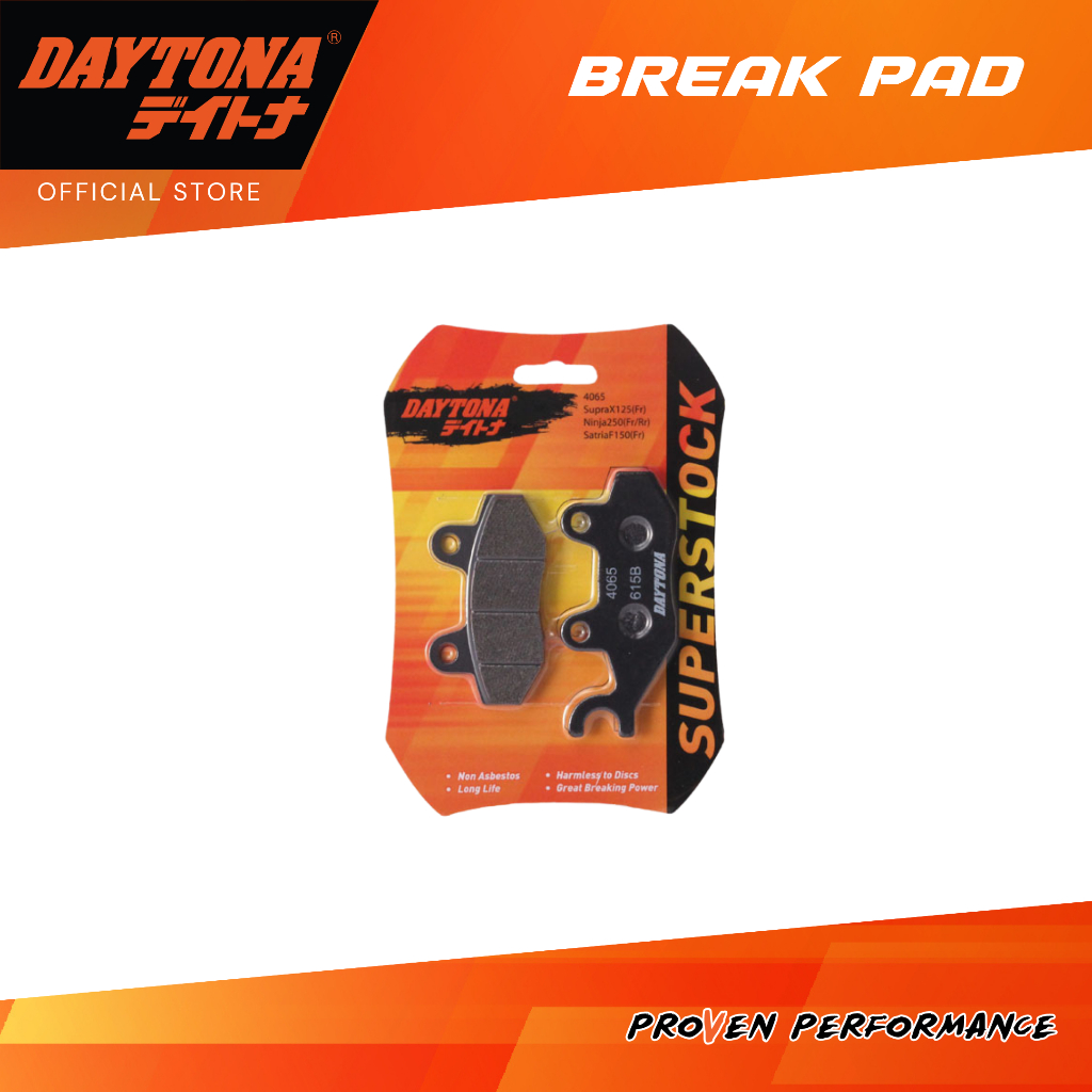 DAYTONA Superstock Brake Pad (Raider 150, Shogun125, XR, Smash ...