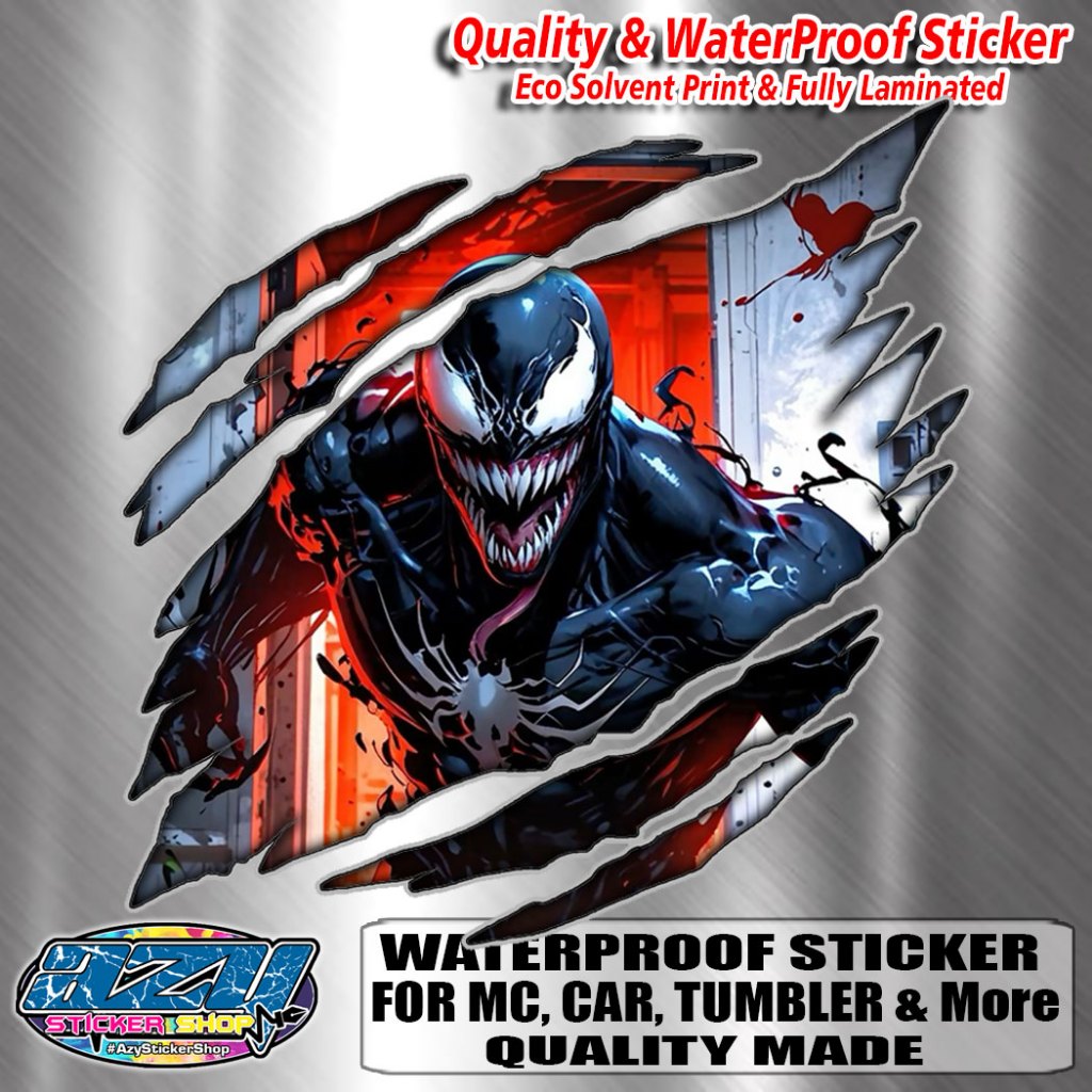 Venom A -Scratch Design Sticker for Car, MC, Thumbler etc. Waterproof ...