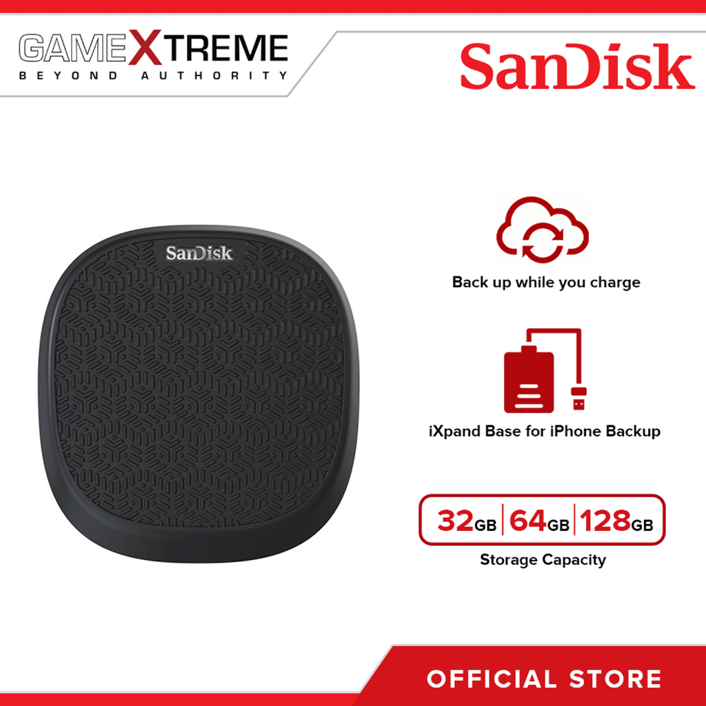 Sandisk Ixpand Base 32 I 64 I 128GB for Iphone Backup Storage & Charger ...