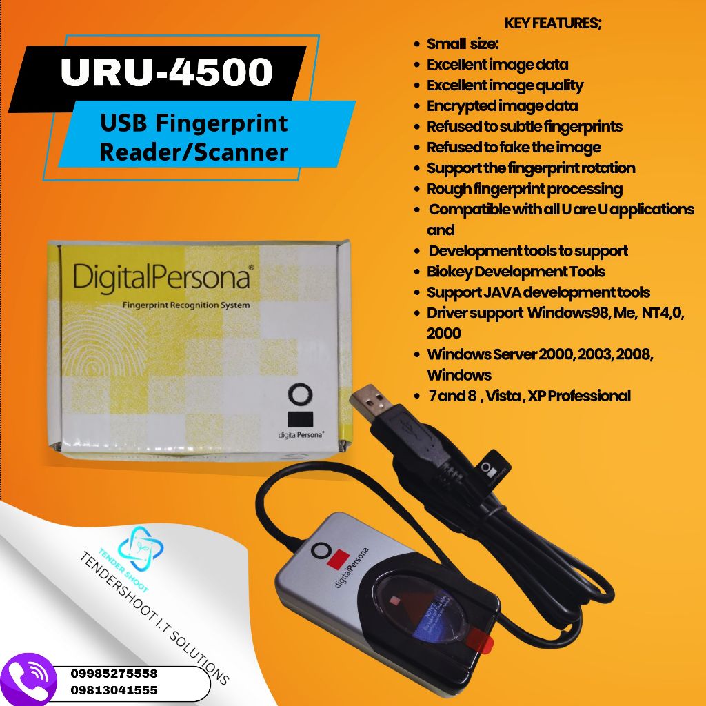 HID formerly Digital Persona / U Are U / URU 4500 / URU4500 HD USB ...