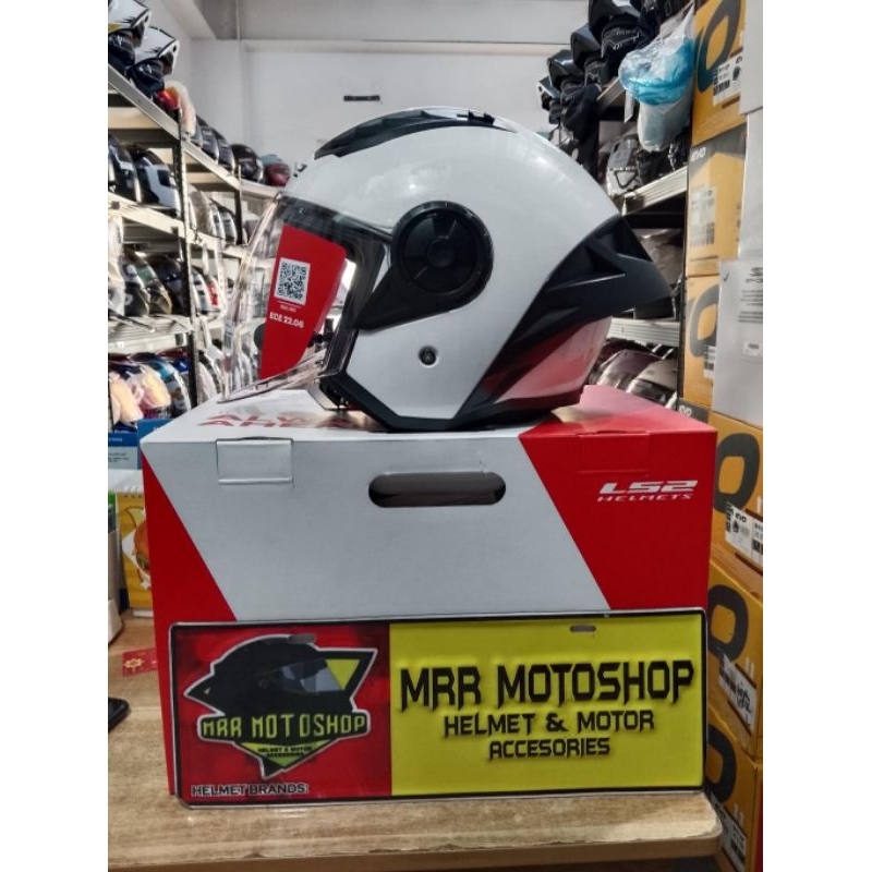 Ls2 airflow II gloosy white with airide build in intercom halface ...