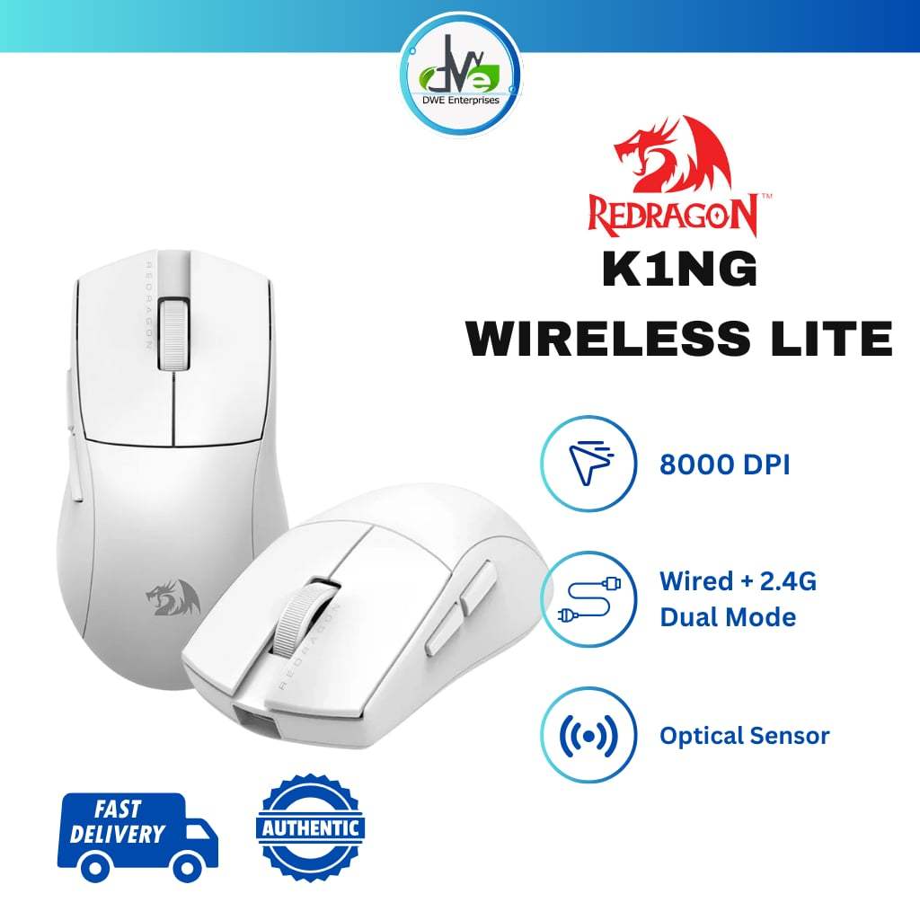 Redragon K1ng M916 Wireless Lite Wired + 2.4GHz Dual Mode Ultra Light ...