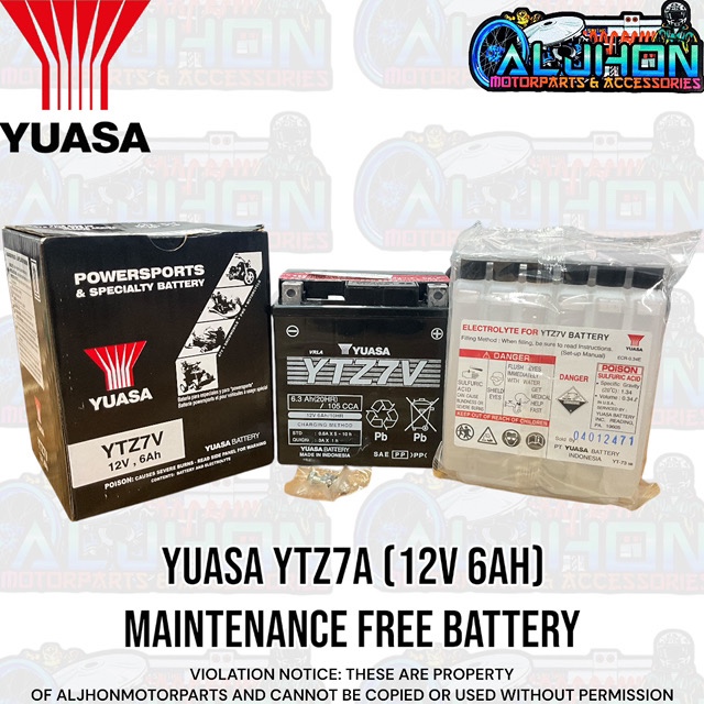 YUASA YTZ7A (12v 6Ah) MAINTENANCE FREE BATTERY | Shopee Philippines
