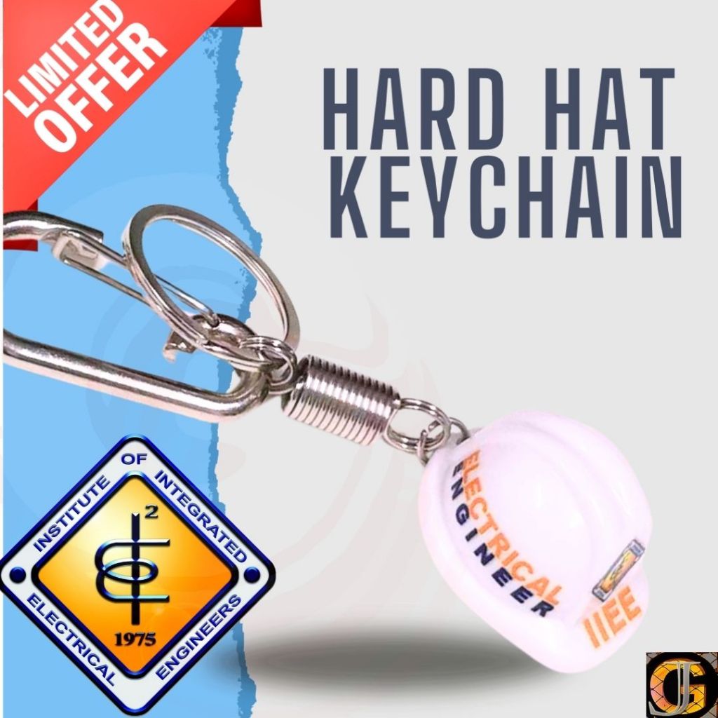 jg KEYCHAIN Electrical Engineer Hard Hat Stainless Key Holder IIEE Gift ...