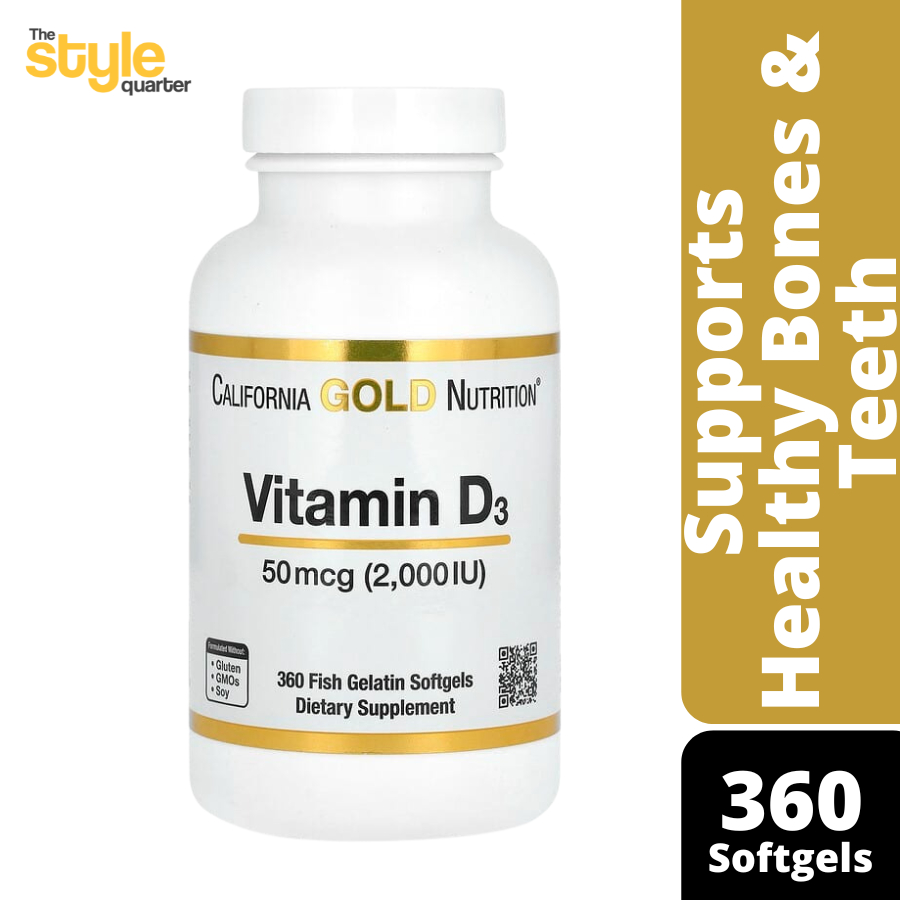 California Gold Nutrition Vitamin D3 2000 IU – 360 Fish Gelatin ...