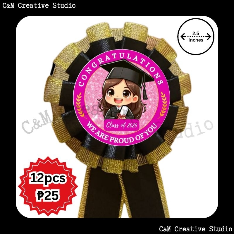 12pcs 2.5inches 2025 Graduation Logo/Centerpiece | UNCUT | For ...