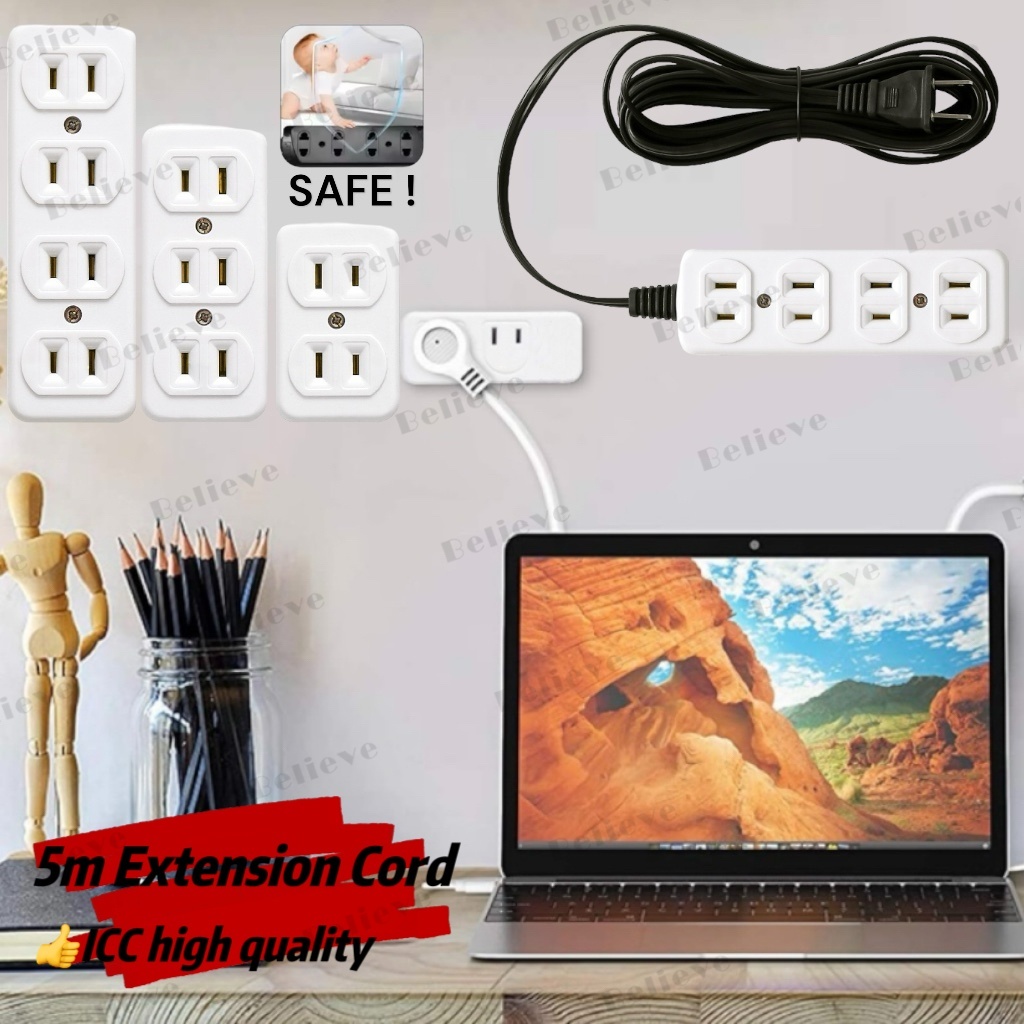 5 Meter Multi Function Extension Cord Socket Plug Converter Moveable Power Socket Outlet Plug