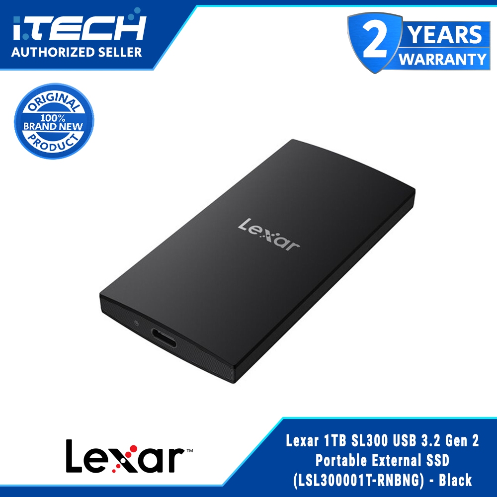Lexar 1TB SL300 USB 3.2 Gen 2 Portable External SSD (LSL300001T-RNBNG ...