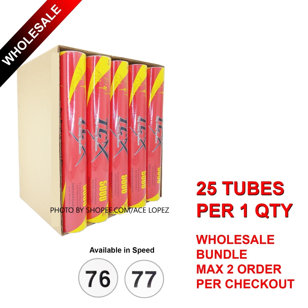 TCX 5000 Badminton Shuttlecock - WHOLESALE BUNDLE 25 Tubes per Order ...
