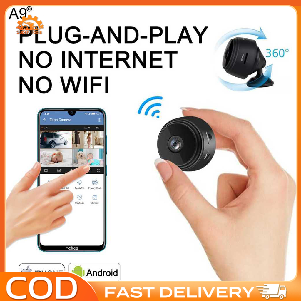A9 cctv camera wifi connect to cellphon 1080P no need internet no need ...