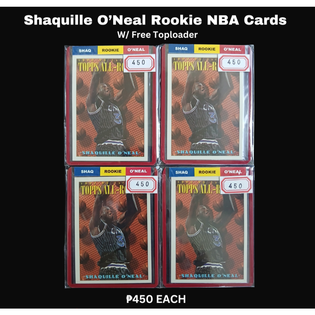 Shaquille O'Neal Rookie NBA Cards with Free Toploader (Topps, Skybox ...