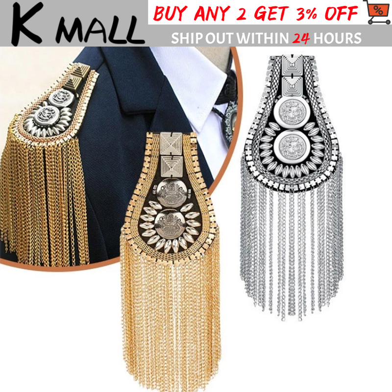 Shoulder Vintage Epaulettes Handmade Shoulder Tassel Metal Epaulet ...