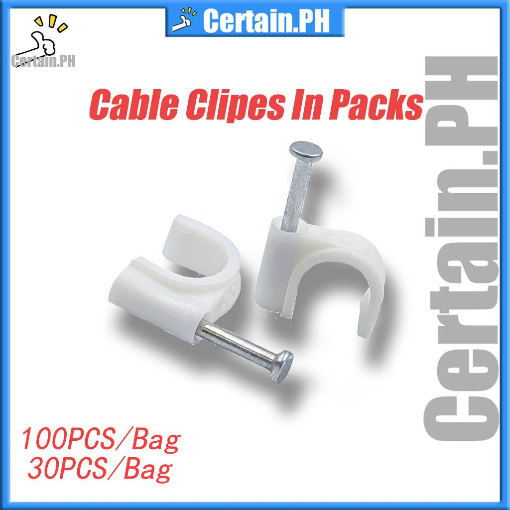 Round steel nail cable clamp for Ethernet LAN cable wall nail fixer 8mm | Shopee Philippines