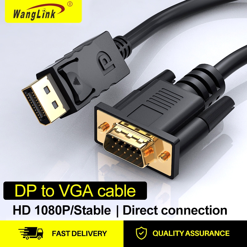 Wanglink Display port DP To VGA Cable Adapter Converter 1080P For PC ...