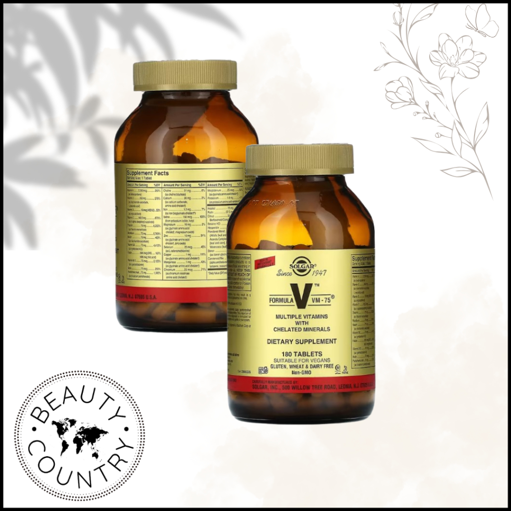 Solgar, Formula V, VM-75, Multiple Vitamins with Chelated Minerals, 180 ...