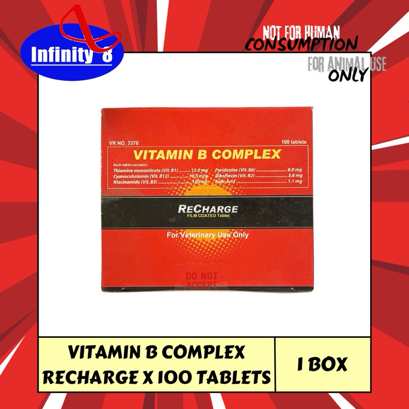 RECHARGE X 100 TABLETS VITAMIN B COMPLEX/BOX FOR ANIMALS | Shopee ...