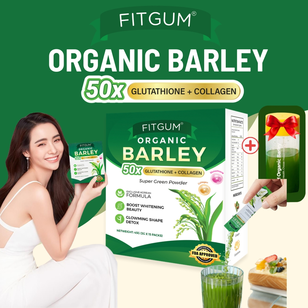 Fitgum Organic Barley Powder Original X50 Glutathione Collagen ...