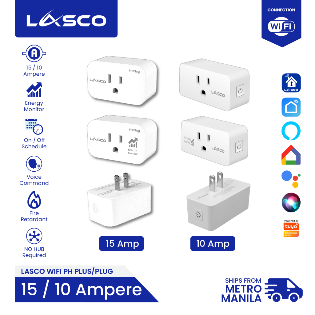LASCO WIFI Smart PH Plug or PH Plug Plus w/ Energy Monitor Socket ...