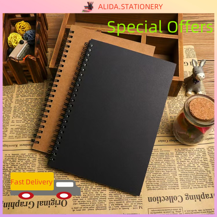 Kraft Paper Cover A5&A6 Sketchbook 50 Sheets Spiral Sketchbook Blank ...