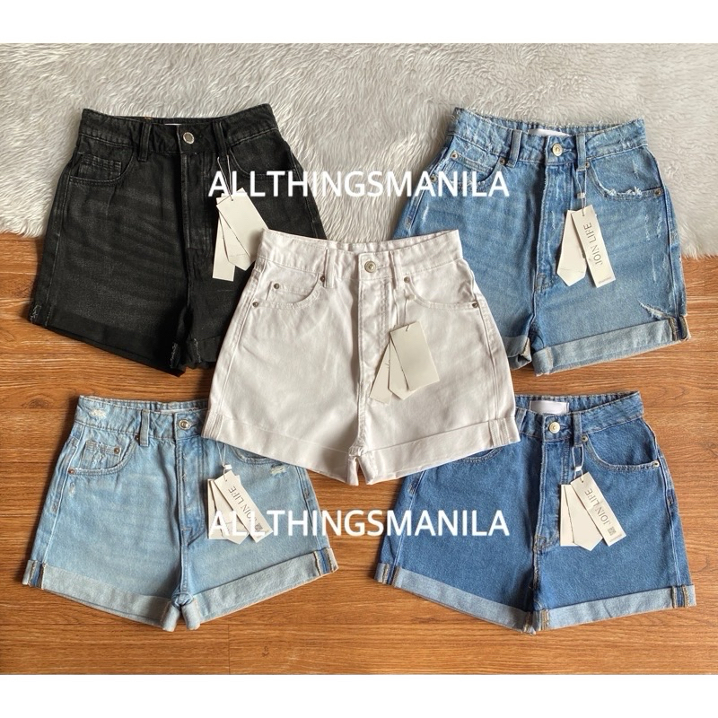 STV Highwaist Non-Stretch Mom Fit Shorts | Shopee Philippines