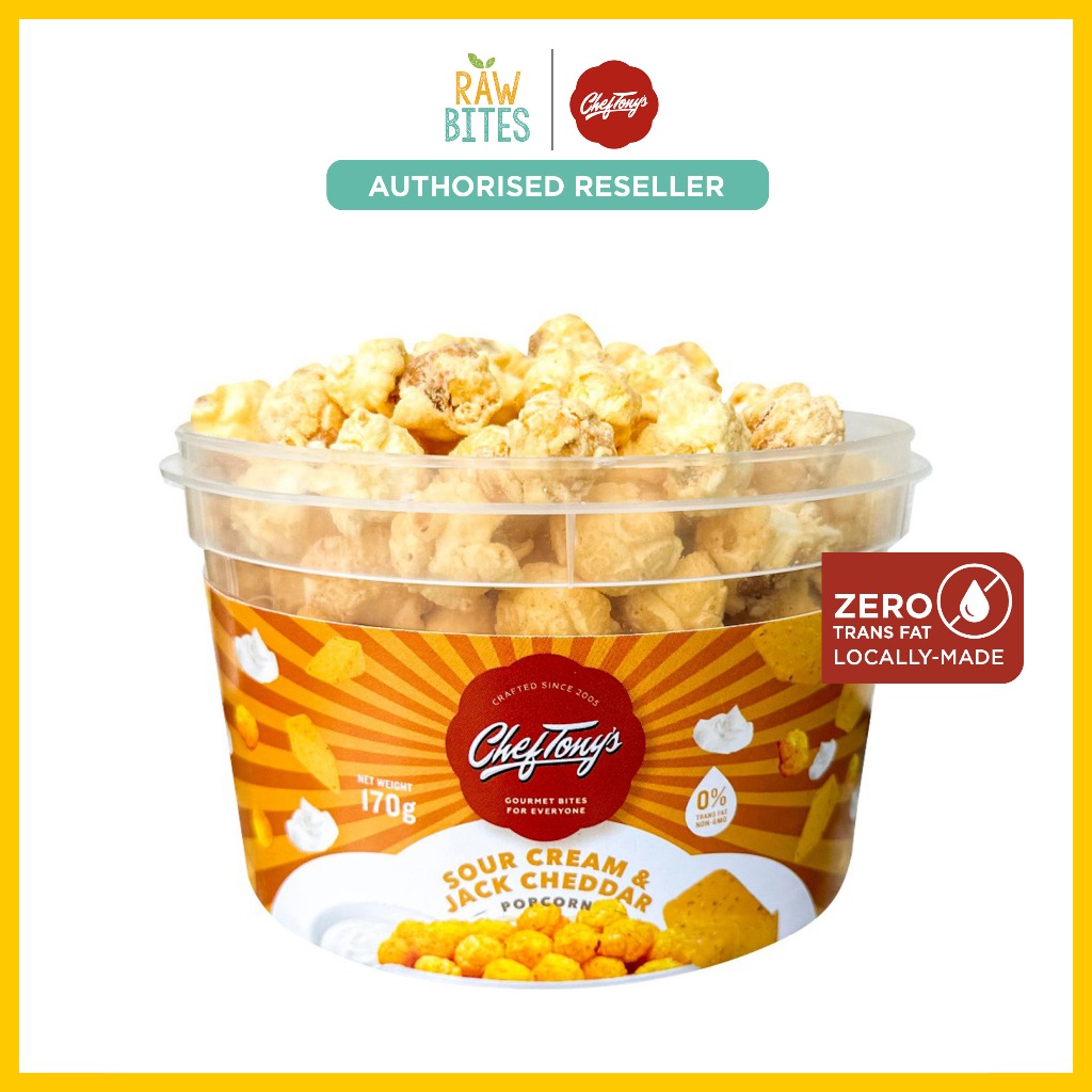 Chef Tony's Sour Cream & Jack Cheddar Popcorn 170g (0 Trans Fat, Halal, Locally-Made) | Shopee ...