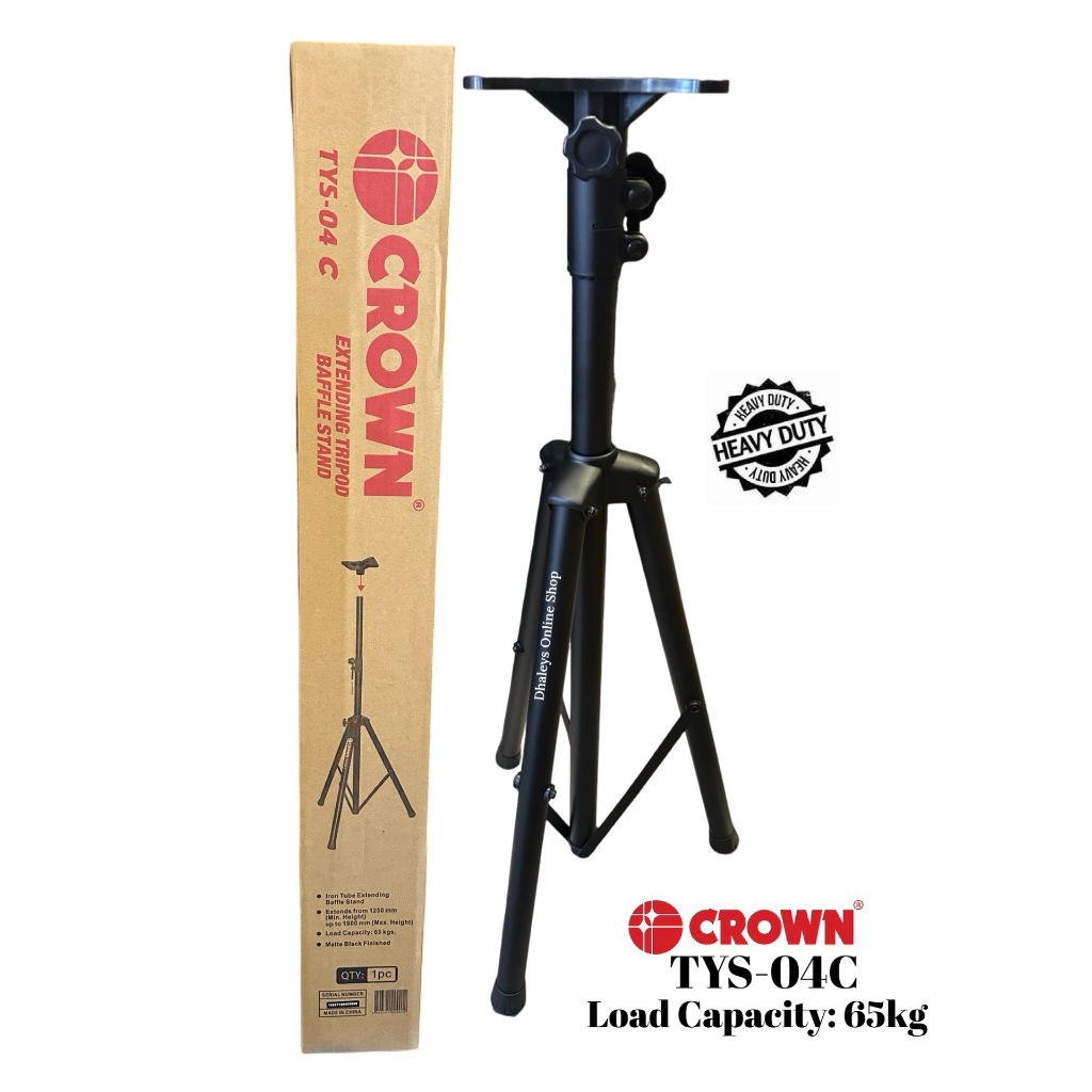 Crown Speaker Stand TYS-04C Extending Tripod Baffle Stand load up to ...