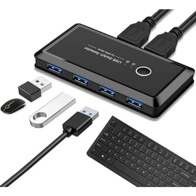 USB 3.0 Switch Selector, USB Switch 4 Port 2 Computers Peripheral ...