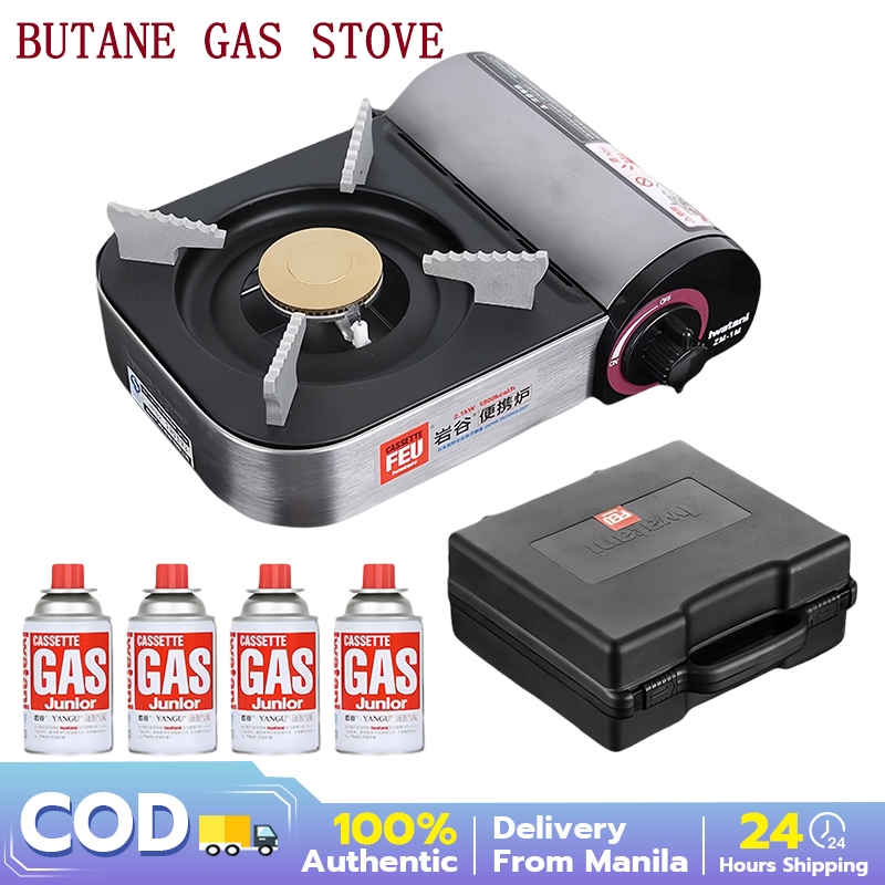 camping rack Mini single burner gas stove portable card type butane gas ...