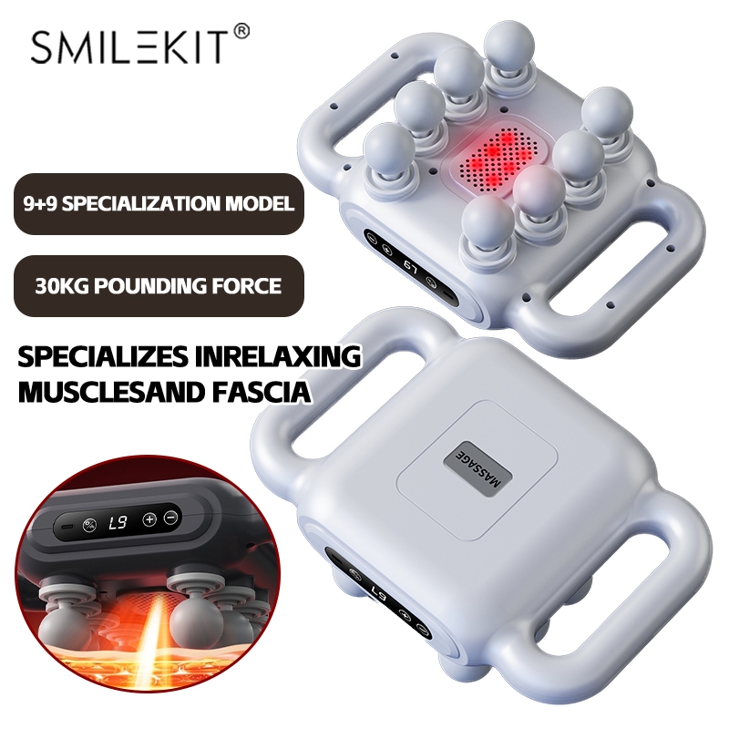 8 Head Massage Gun Muscle Relaxation High Frequency Vibration Fascia ...