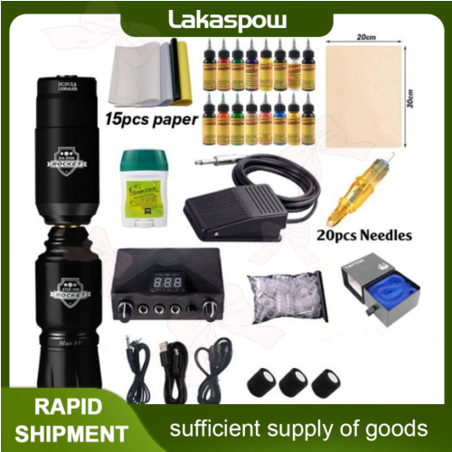 Wireless Mini Rocket Tattoo Machine Set with Japan Motor Power Supply ...